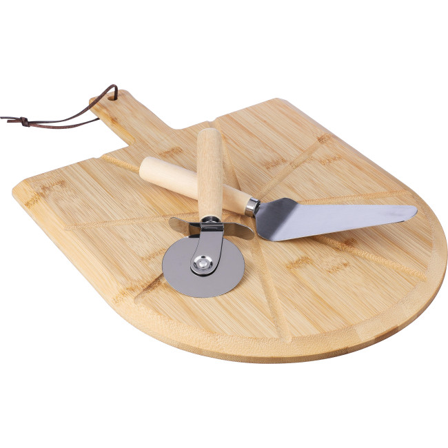 Tagliere per pizza in bambù set 3 pezzi Vale